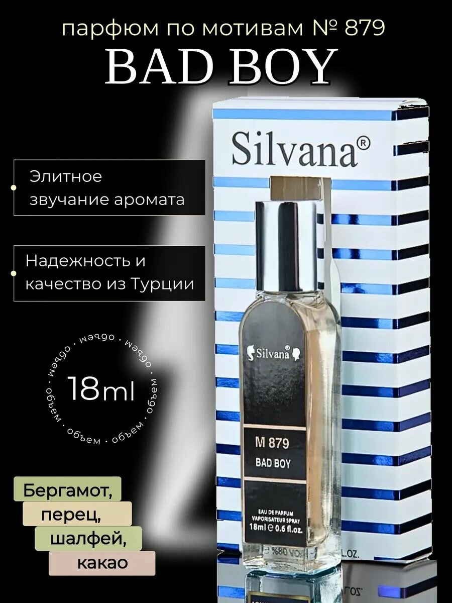 Парфюмерная вода № 879 Bad Boy, Бэд Бой духи мужские стойкие, парфюм 18мл