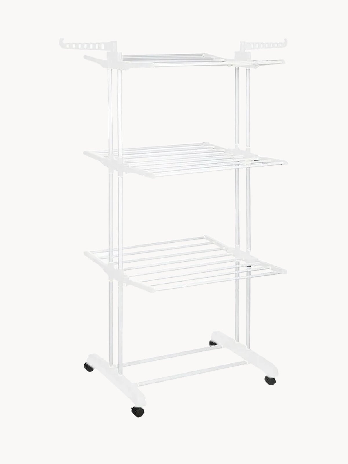 Сушилка для белья напольная Vidovito, складная, вертикальная, белая, 170х77х65 см, 3 полки, на колесиках, код VIDOVITO15