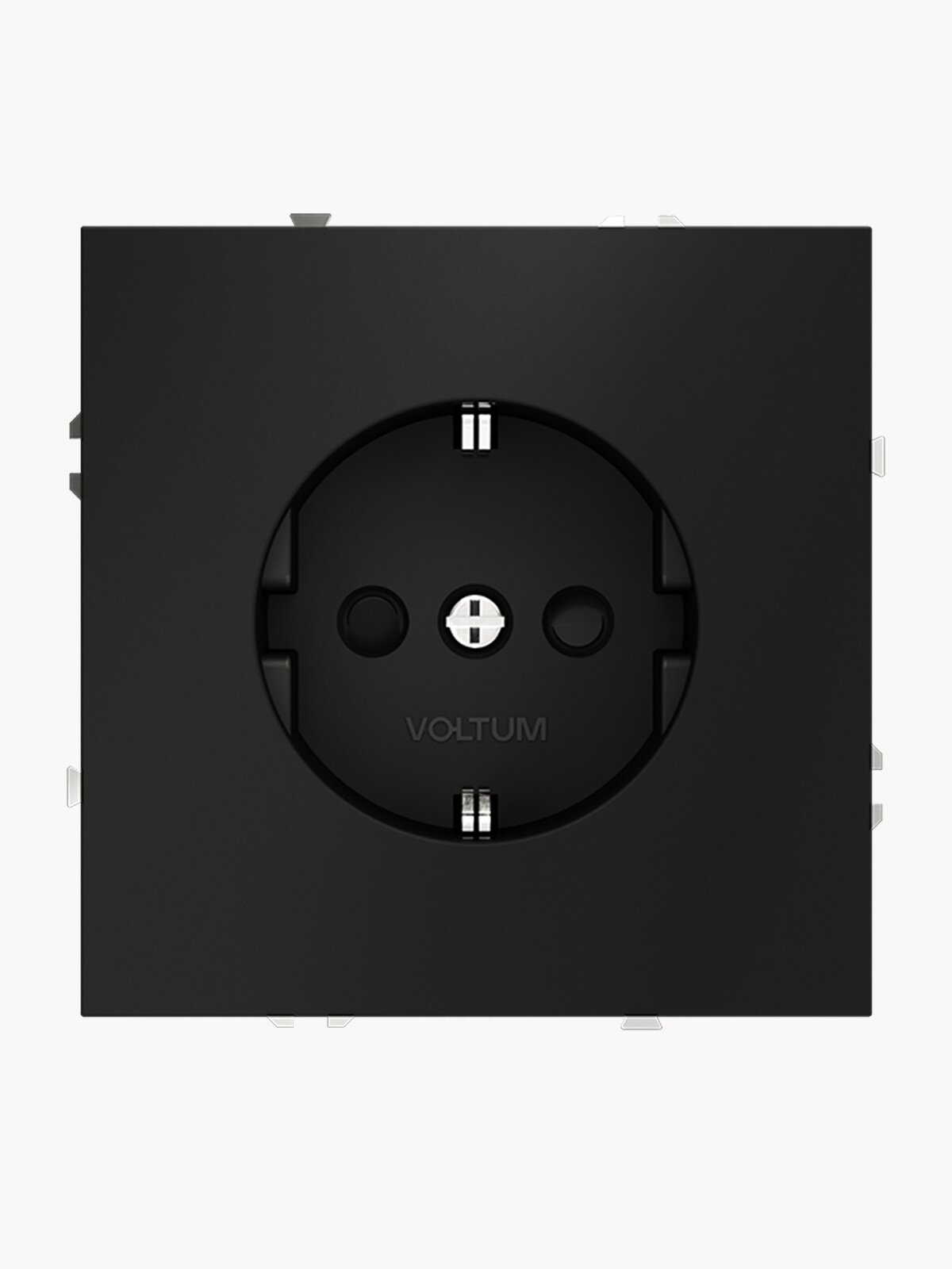 Розетка встраиваемая с заземлением и защитными шторками Voltum 16А цвет черный матовый VLS040208