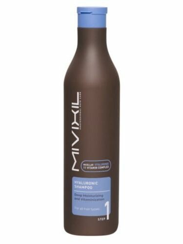 MIVIXIL Шампунь для волос гиалуроновый Hyaluronic shampoo с кератином и ниацинамидом 500 мл.