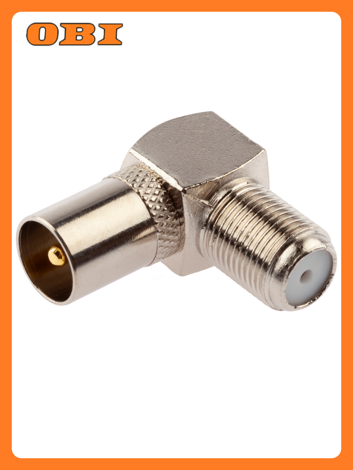 Переходник ERA SIMPLE гнездо F-штекер TV угловой упаковка 1 шт