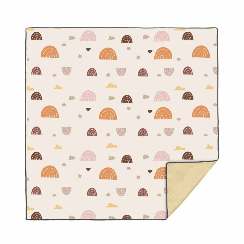 Многоразовый силиконовый коврик для защиты от пролитой еды для детского стульчика, игр и защиты пола, большой водонепроницаемый игровой коврик, Бежевая радуга