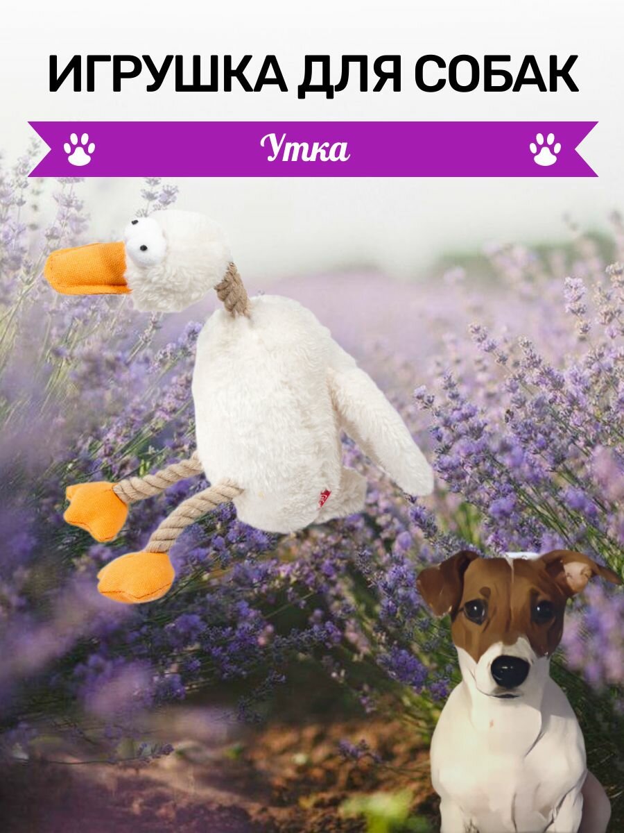 Игрушка для собак Утка с пищалками 32см