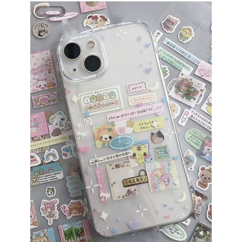 Японские модные бирки с милым домашним котенком, чехол для телефона для iPhone 16, 15, 14, 13, 12, 11 Pro Max XR XS Max 78 Plus, высококачественный чехол INS Style Y2K