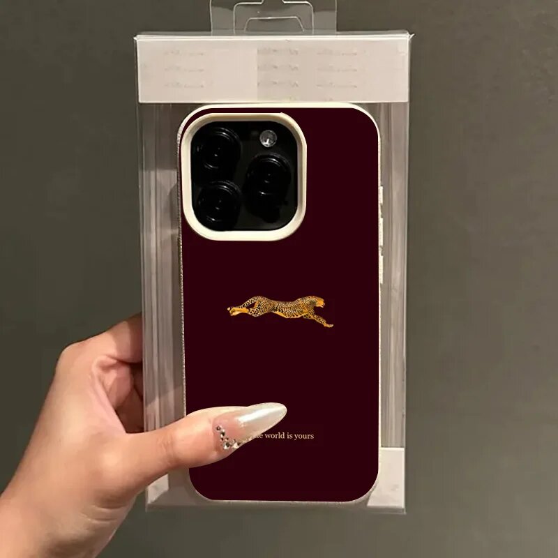 Чехол iPhone 11 Pro Max, Wine Red, Leopard — фото 1