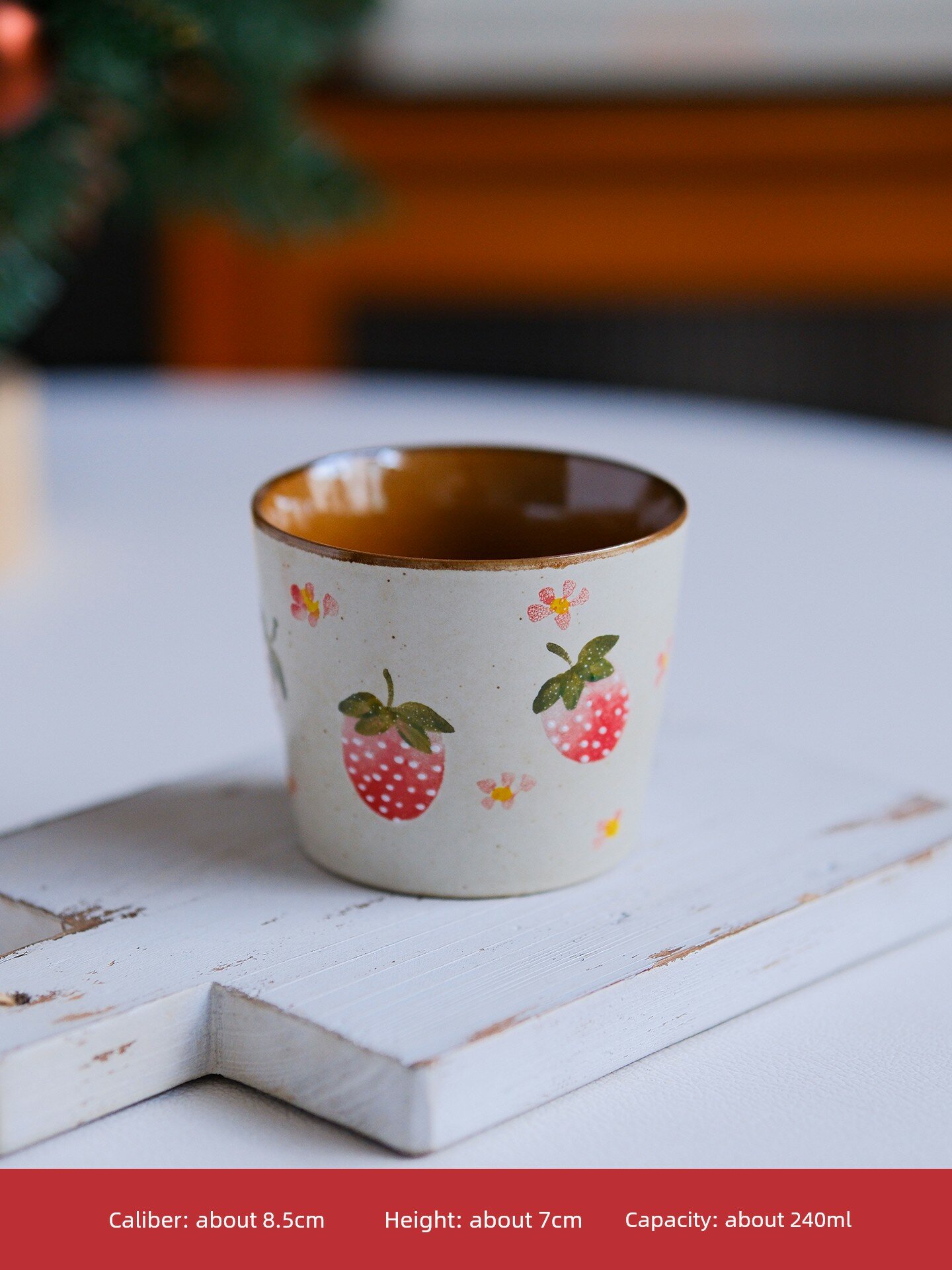 Керамическая кофейная чашка Yifang: креативная кружка «Черника», нишевый дизайн, чашка с цветочным ободком,