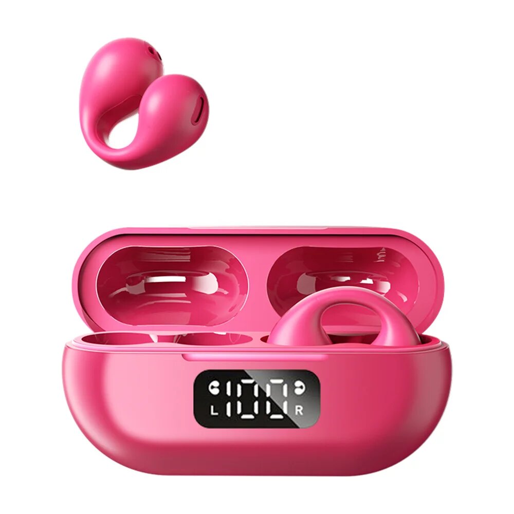 Клип-on наушники KLQ Bluetooth 5.3, с ENC, HD-разговор, снижение шума, для спорта