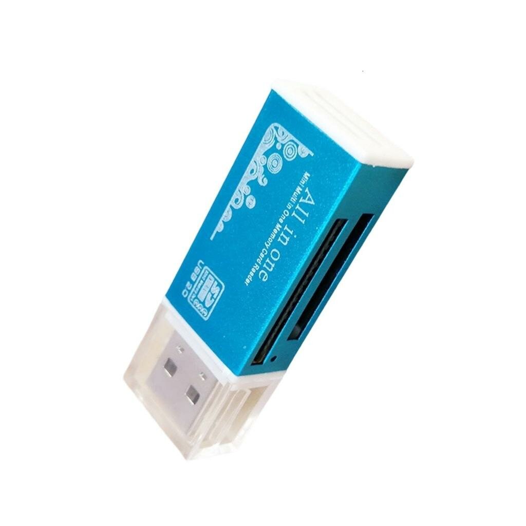 USB 2.0 кардридер для MS TF с несколькими слотами, Синий