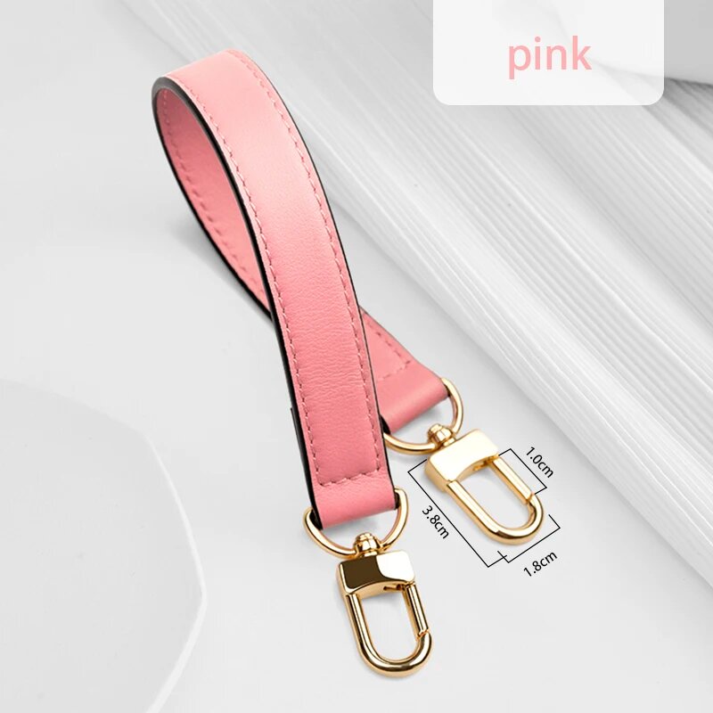 CRAZYSMITH сумки из 100% натуральной кожи, ремень с ручкой для сумки-ведра LV Noe, короткие сменные ремни на плечо 37-59 см, аксессуары для сумок for LOUIS VUITTON Noe Bucket Bag Розовый, 59CM, pink