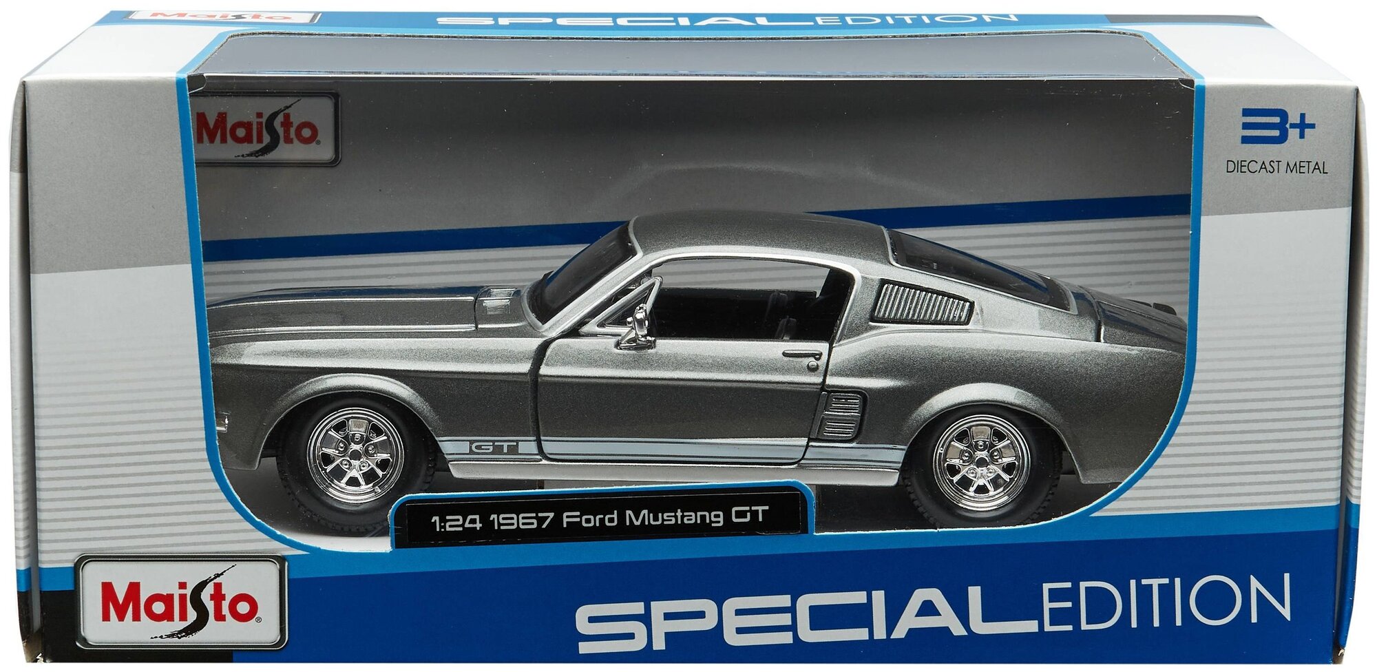 Легковой автомобиль Maisto Ford Mustang GT 1967 (31260) 1:24, 19.4 см, серый