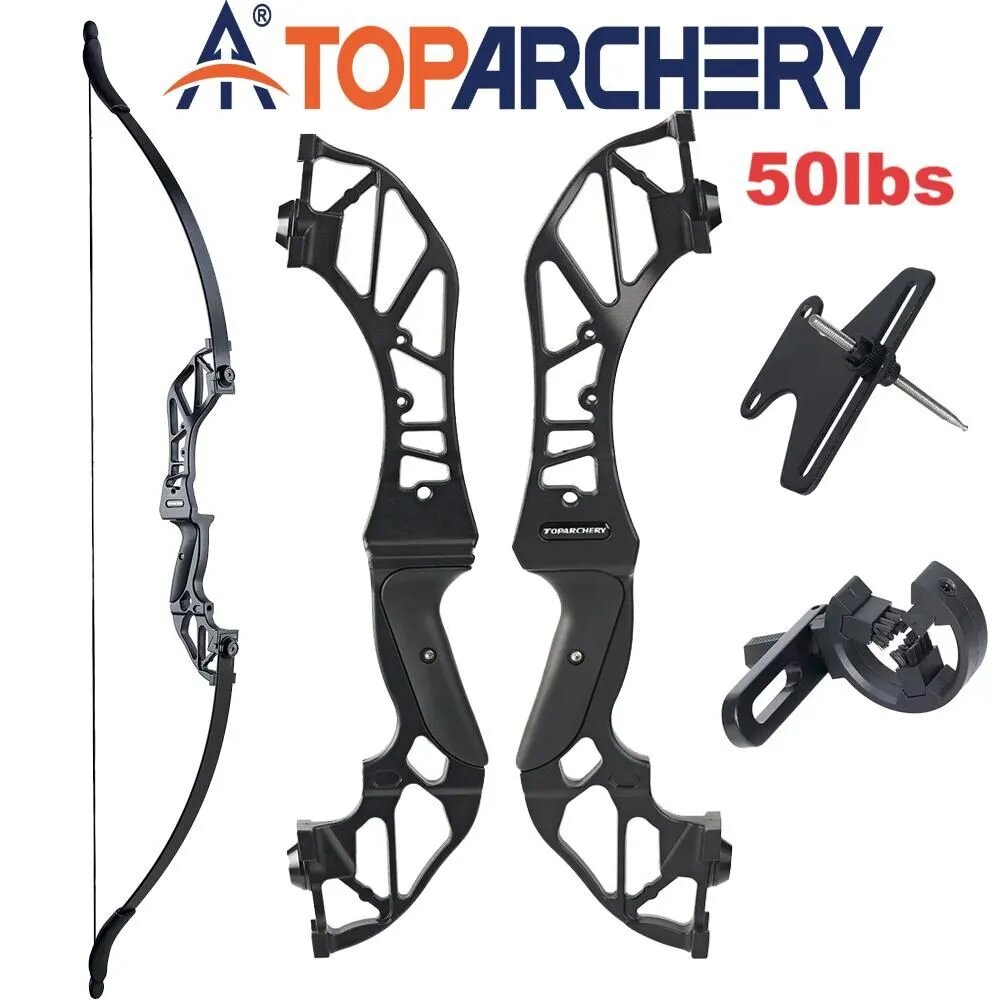 Стрельба из лука, рекурсивный лук 50 фунтов, черный, правый лук для начинающих