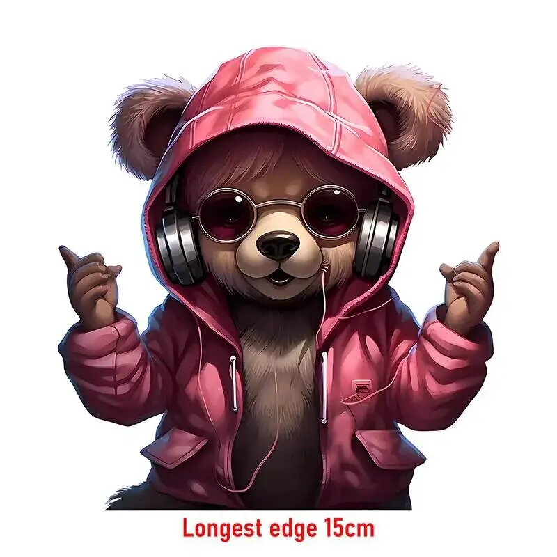 15 см мультяшный граффити плюшевый мишка теплопередача термопресс аксессуары с принтом PatchDIY наклейка для украшения детской одежды