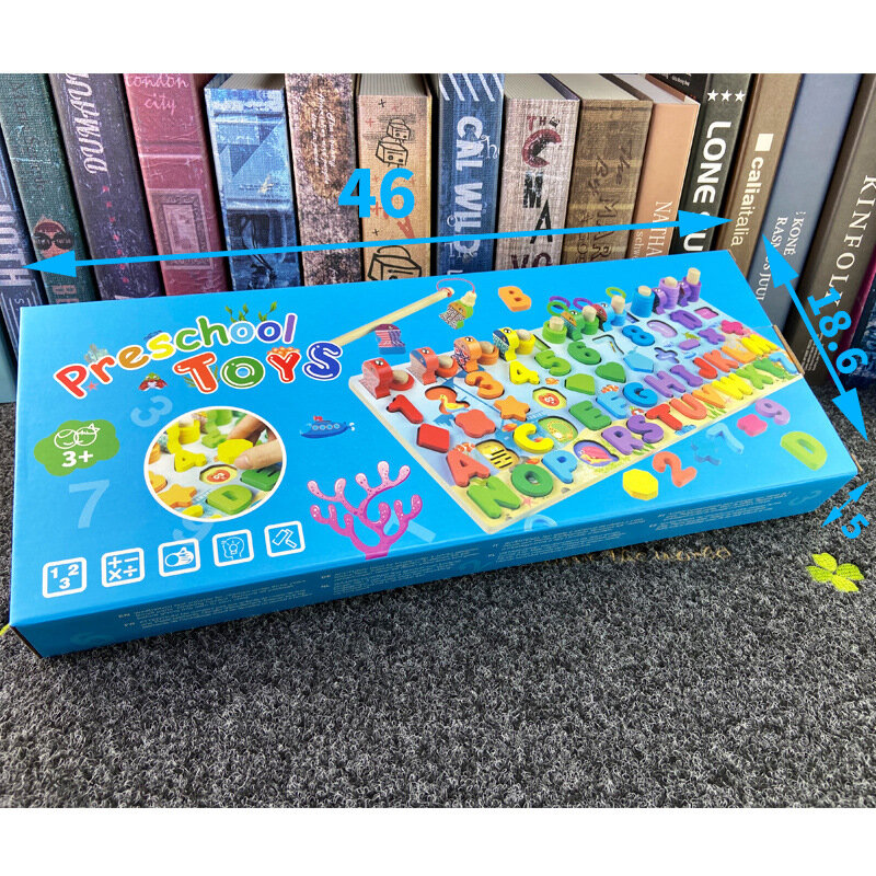 Горячие продажи детских игрушек, цифровые пазлы, строительные блоки, сборка, раннее образование, обучающие игрушки для мальчиков и девочек, доска с цифрами для рыбалки