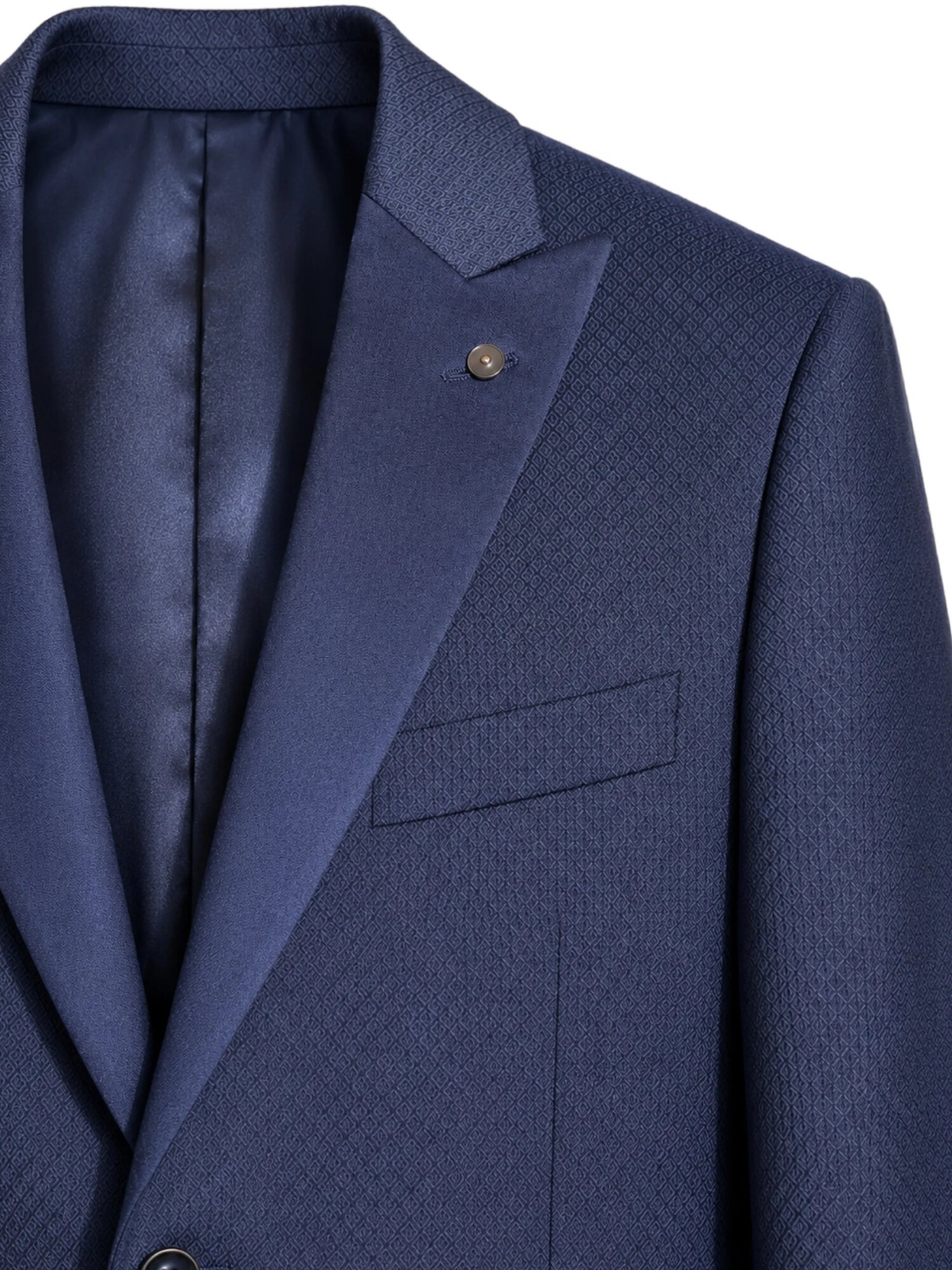 Комбинезон Lubiam Diamond-patterned peak-lapel suit, размер 50, blue — фото 1