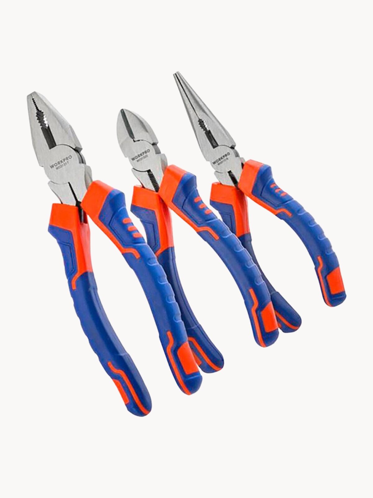 Набор инструментов WORKPRO WP201007, пассатижи, бокорезы, длинногубцы