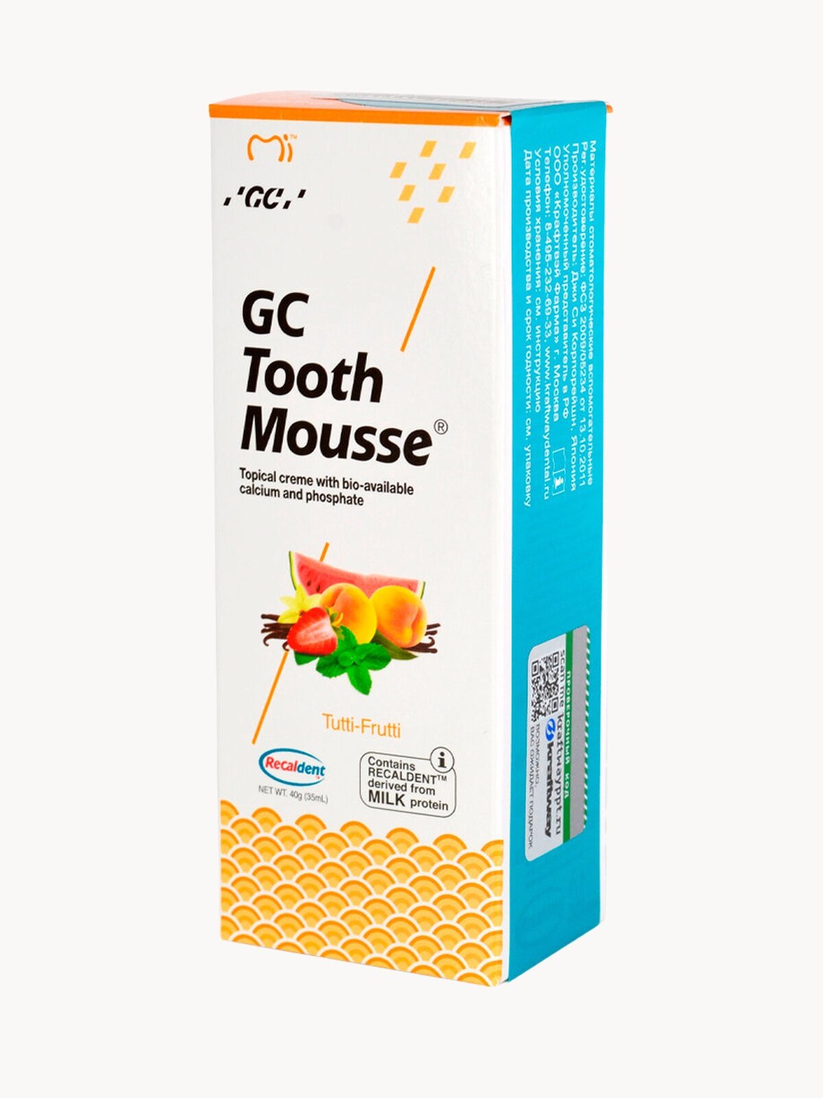 Реминерализирующий зубной гель GC Tooth Mousse Мультифрукт, 35 мл