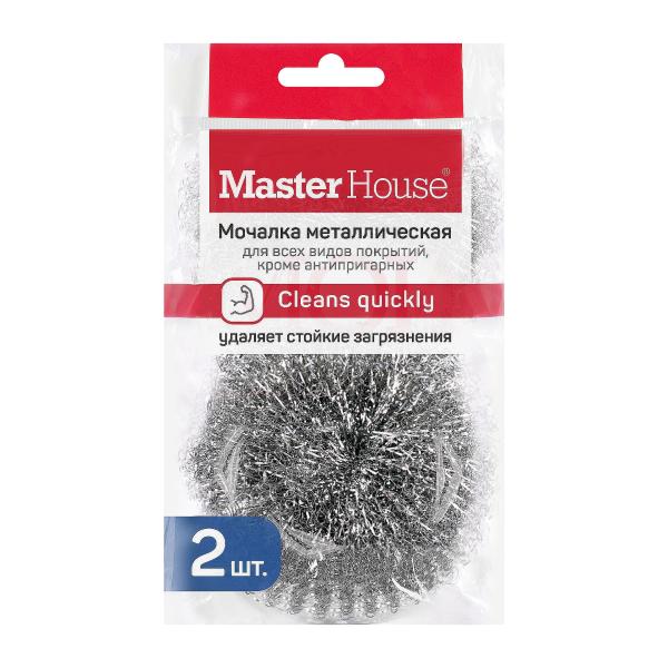 Мочалка для посуды Master House металлическая сетка 2шт