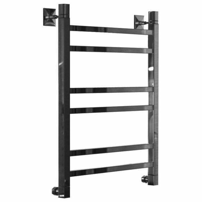 Полотенцесушитель Сан-Ремо Универсал 50-69 1/2" 6 перекладин (К-вентиль квадро) черный матовый