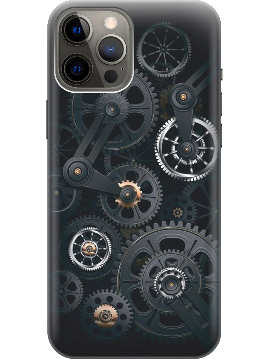 Силиконовый чехол на Apple iPhone 12 Pro Max / Эпл Айфон 12 Про Макс с рисунком "Механизм"