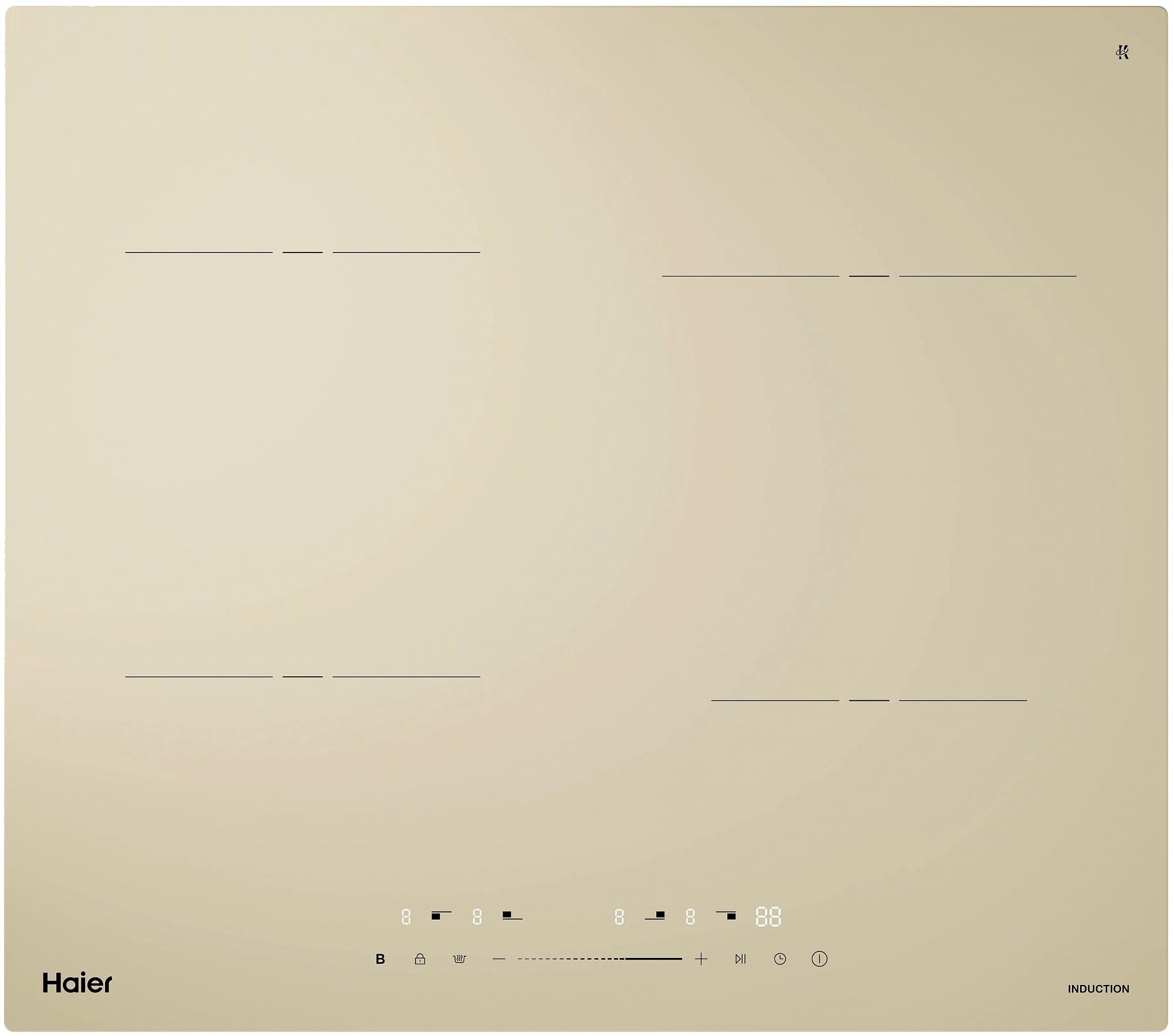 Электрическая панель Haier HHY-Y64TVTC, бежевая, 4 конфорки, индукция