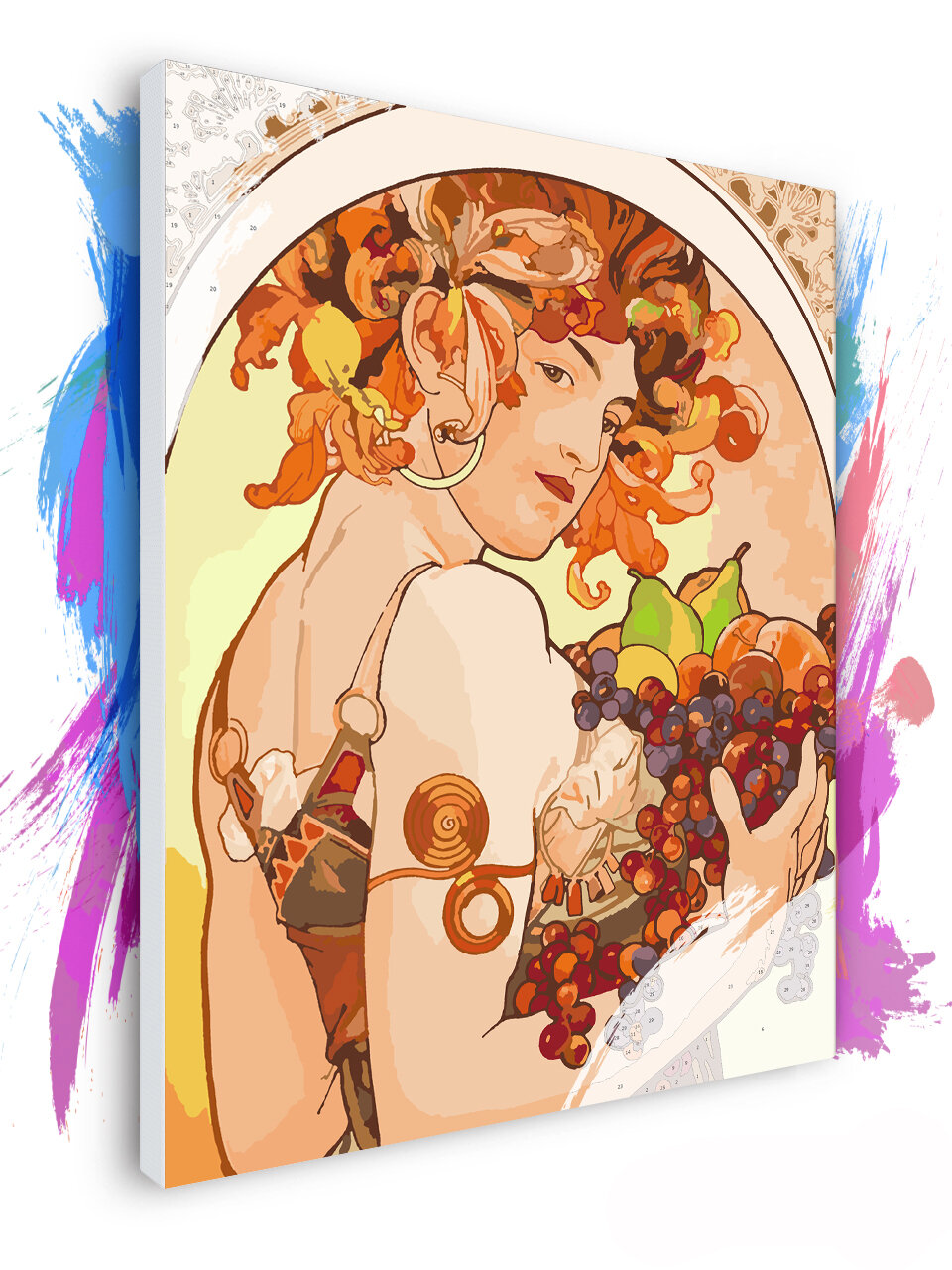 Картина по номерам на холсте Альфонс Муха - Фрукты, 40 х 50 см