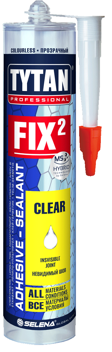 Клей-герметик Fix2 Clear прозрачный 290 мл TYTAN