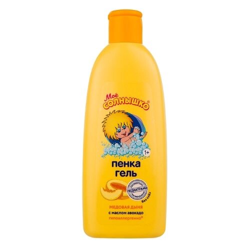 Мое солнышко пенка-гель для душа и ванны детская медовая дыня 400 мл 3уп