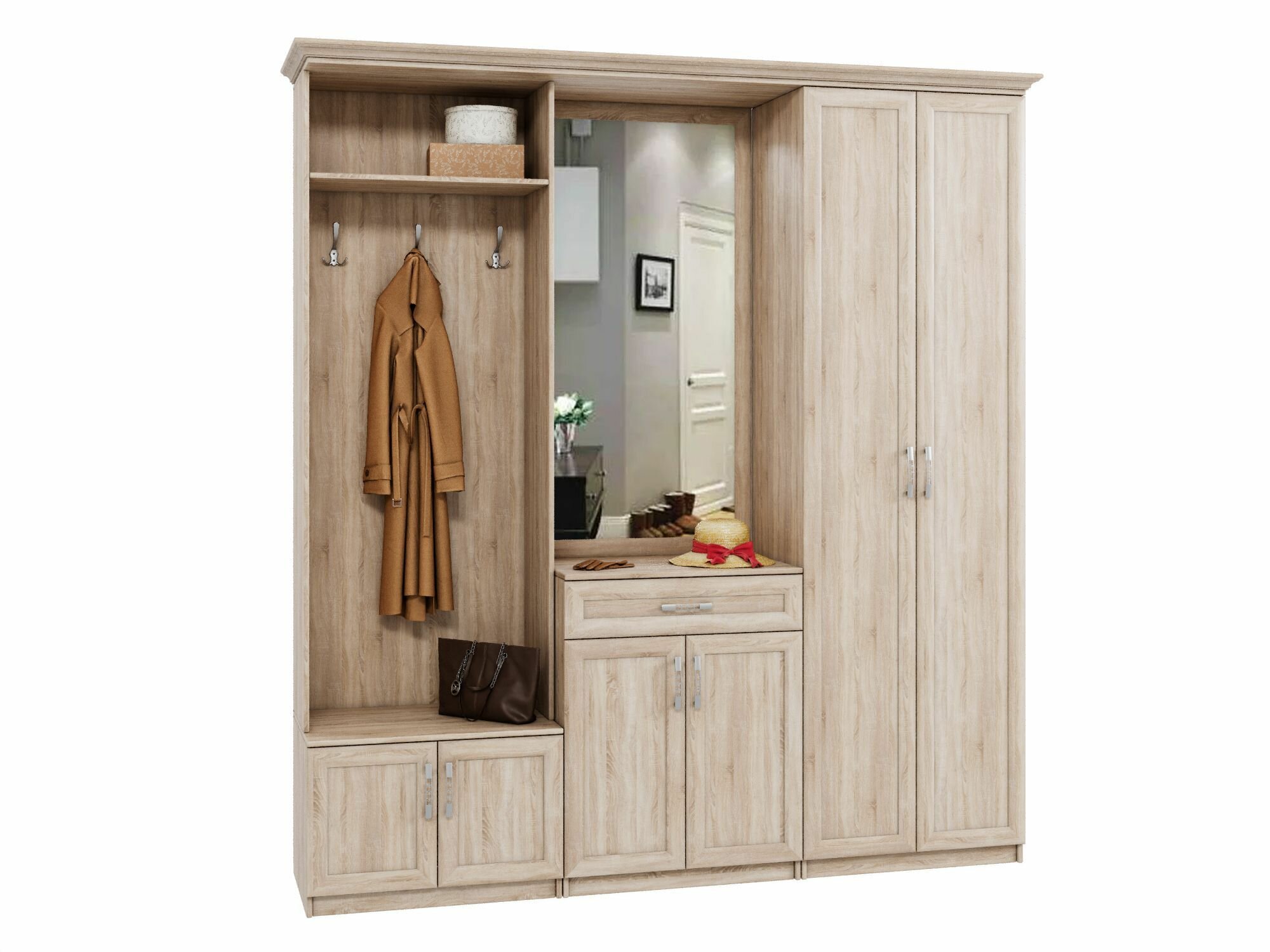 Прихожая в коридор "Триумф 13" 210х230х45 сонома