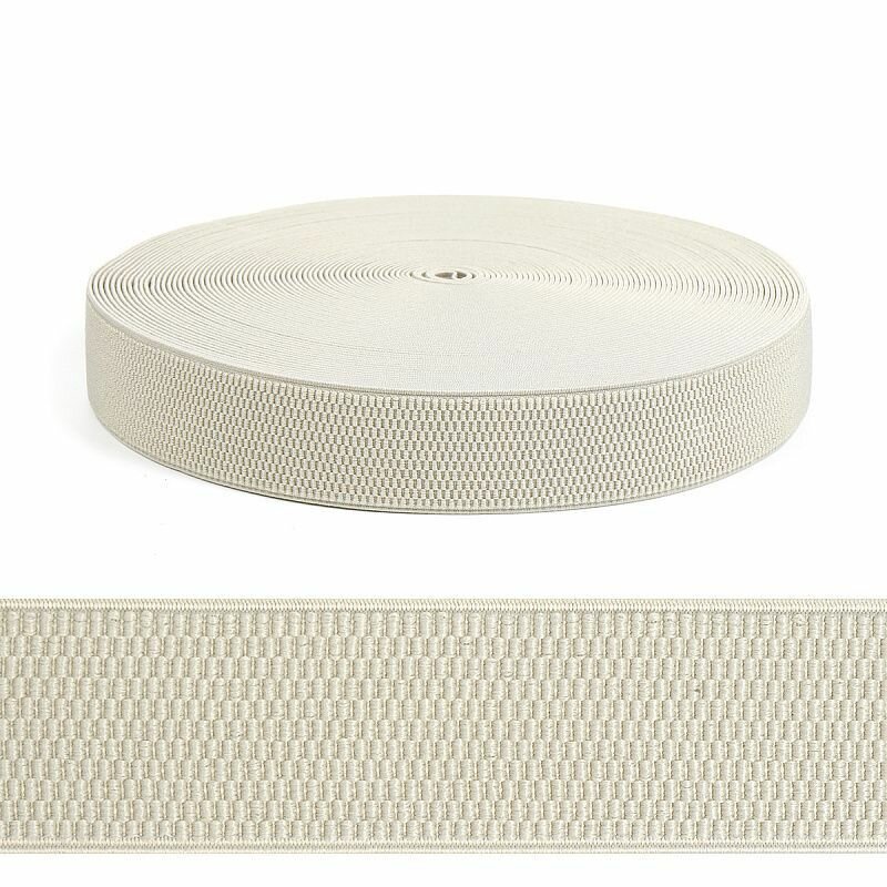 Резинка помочная шир.40мм цв. молочный упак.25 м