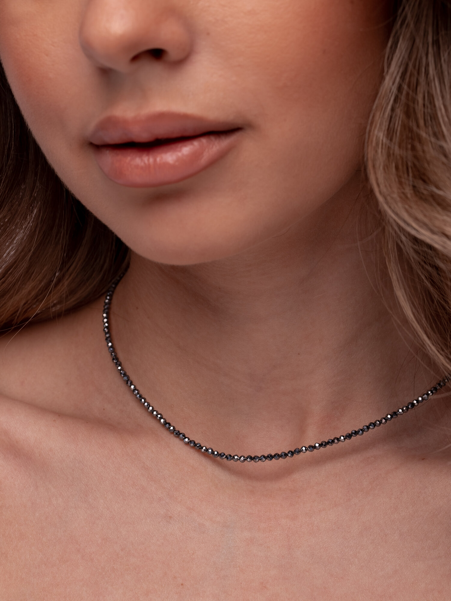 Колье, серебро, бижутерный сплав, 925 проба