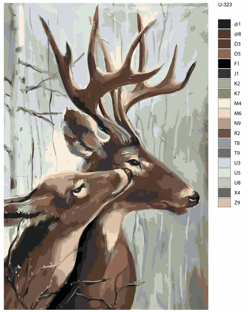 Картина по номерам U-323 "Олени" 80x120 см