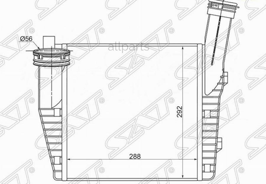 SAT ST-7L6145804A Интеркулер AUDI Q7 06-/PORSCHE CAYENNE 02-/VOLKSWAGEN TOUAREG 02-(правый)
