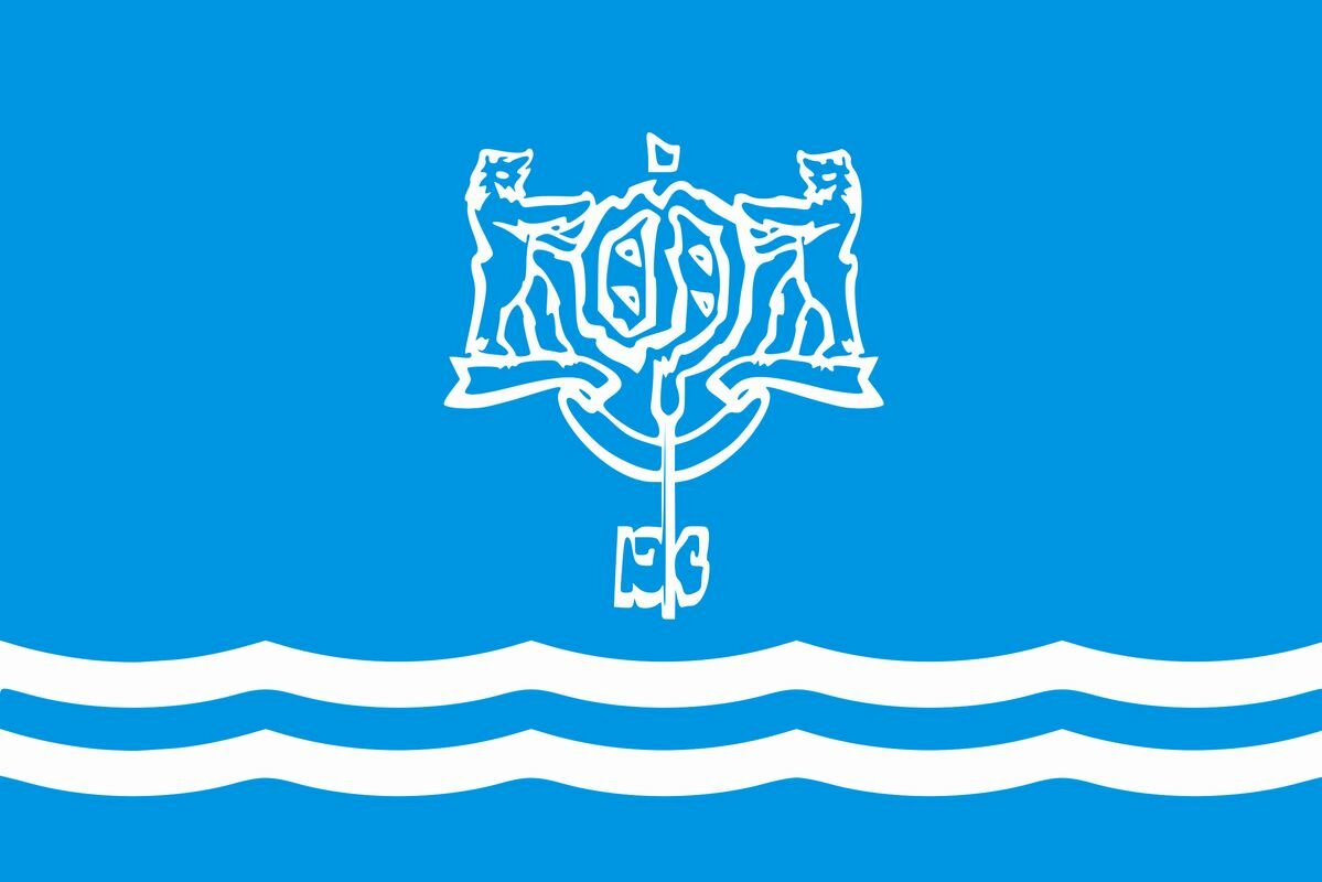 Флаг столицы субъекта РФ - Южно-Сахалинск, Размер: 75х50 см.