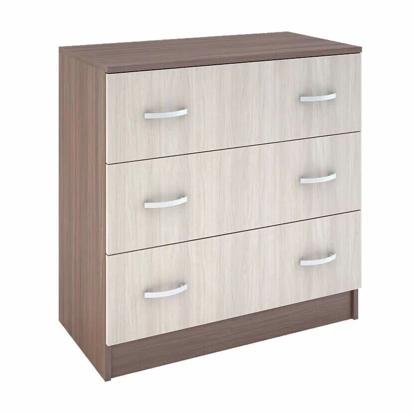 Комод 3 ящика КМ 551М «Бася», шимо тёмный/светлый (800х414х766)