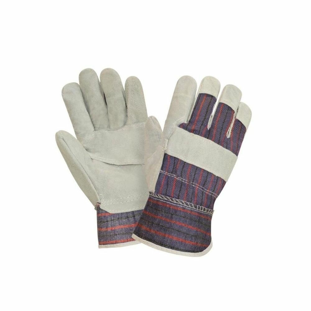 Перчатки спилковые Х/Б 3 пара