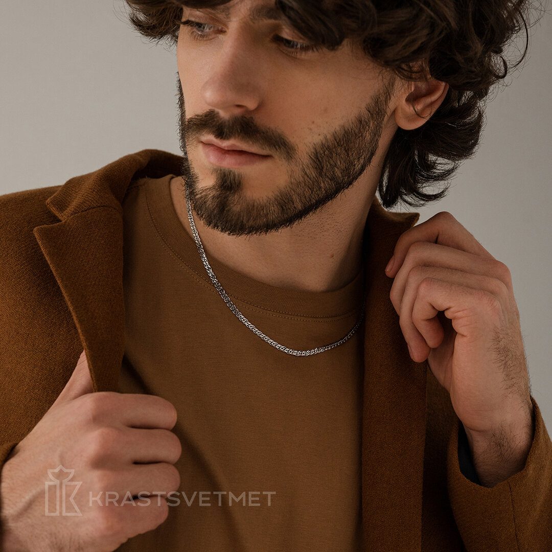 Цепь серебро, 925 проба, родирование