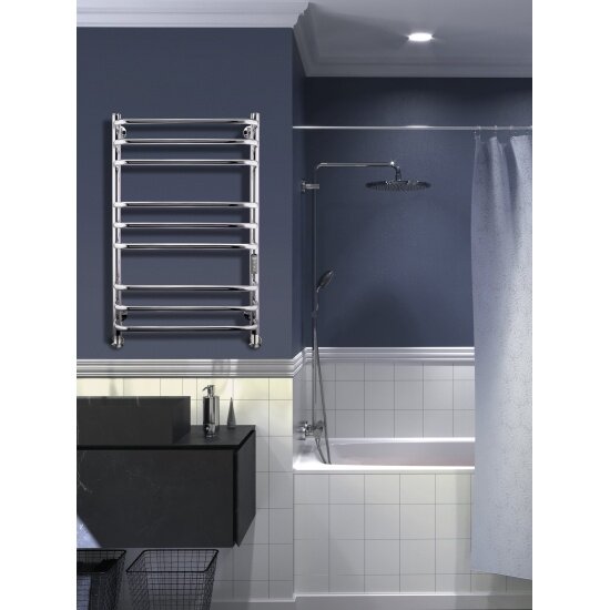 Полотенцесушитель Indigo® Brace Lux б/п (electro) 80/50 (таймер, скр. монтаж, унив. подкл. R/L, Полиров.) INDIGO