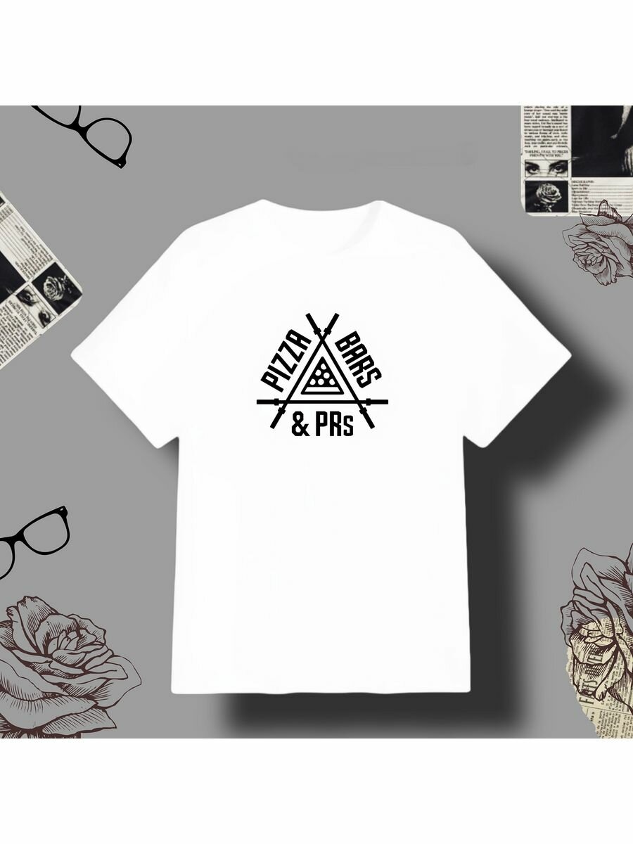Футболка pizza bars пицца бар надпись