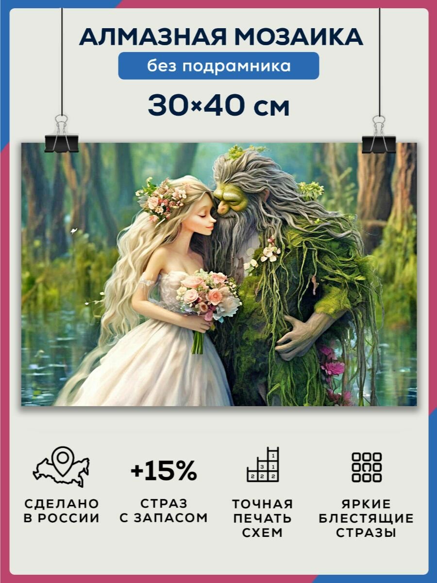 Алмазная мозаика 30x40 Свадьба Водяного без подрамника