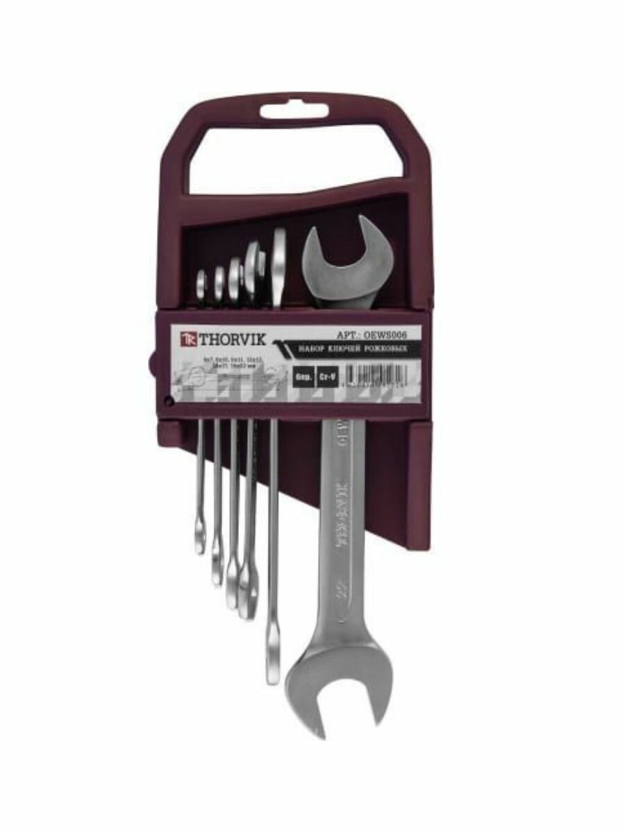 OEWS006 Набор ключей гаечных рожковых на держателе, 6-22 мм, 6 предметов