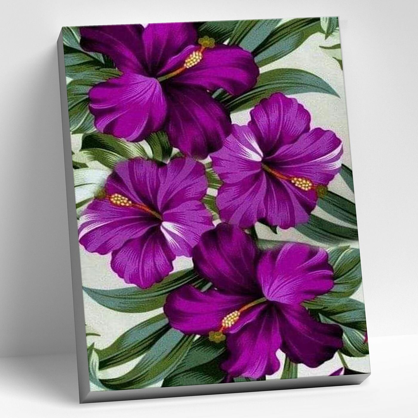 Картина мозаикой с нанесенной рамкой 40х50 Тропические цветы