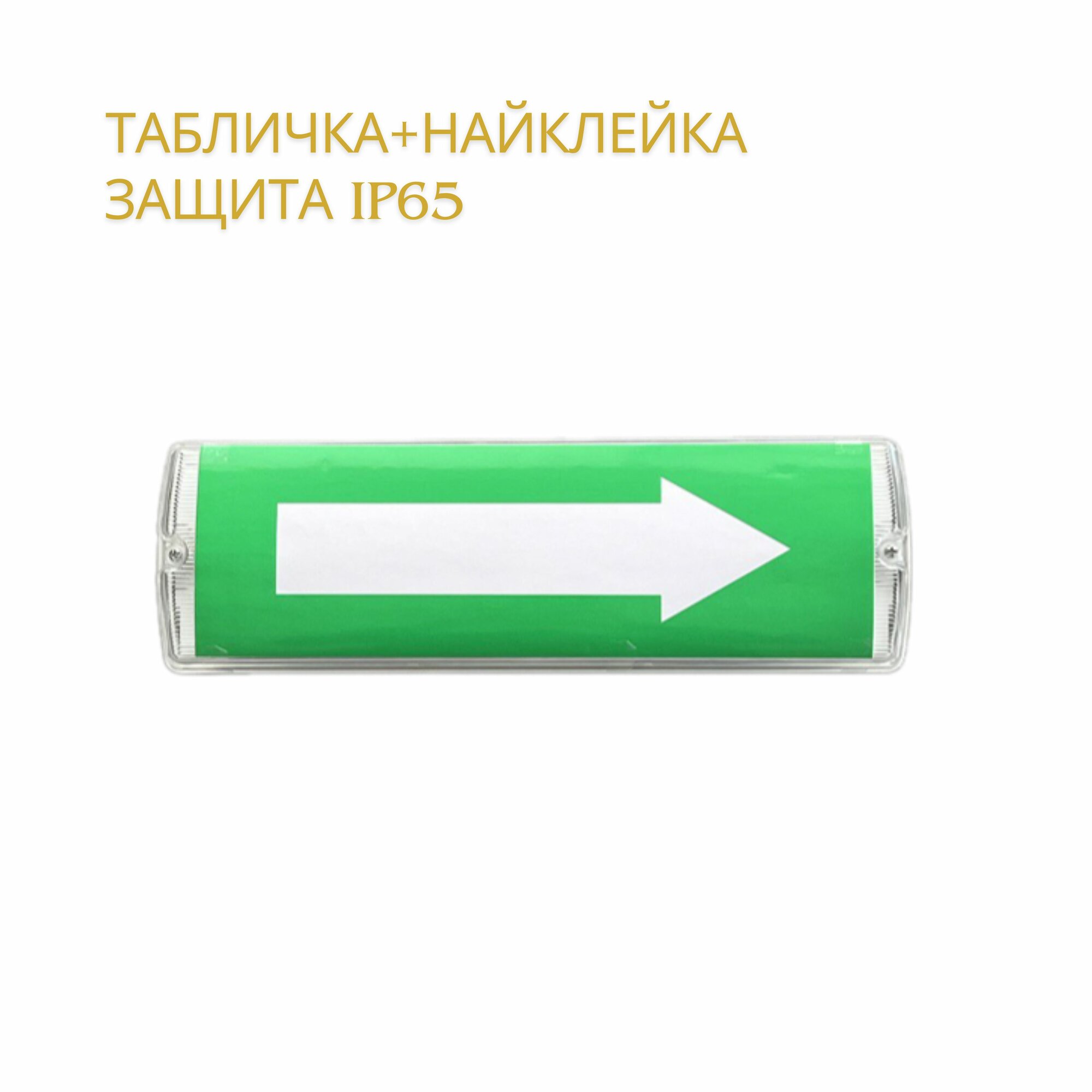 Аварийный светильник световой указатель WC2500 Е-06 "Стрелка", 220V LED 4W IP65, авт. режим 120 мин, настенный 350*110*55 мм