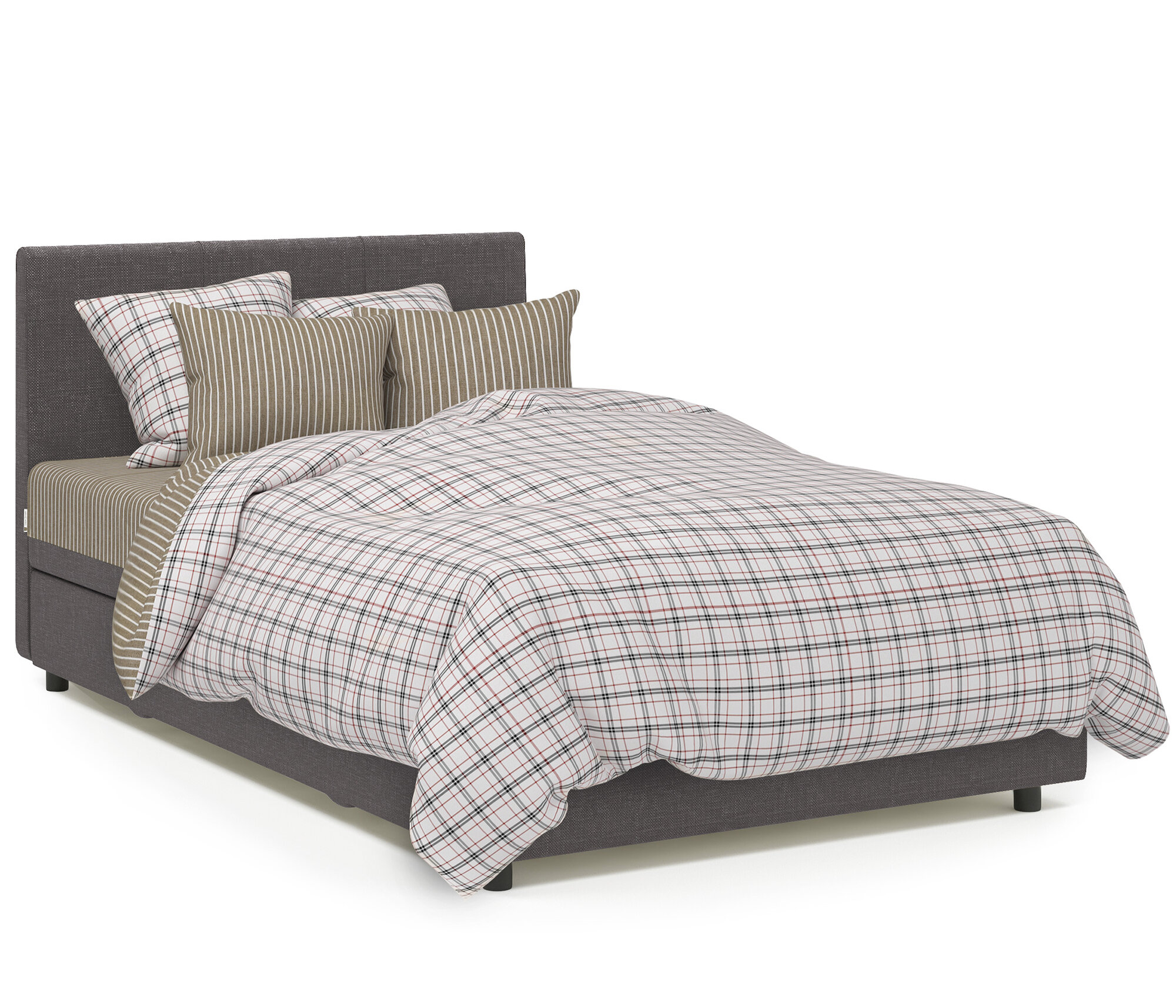 Тахта кровать Классика, 140х198 см, рогожка латте