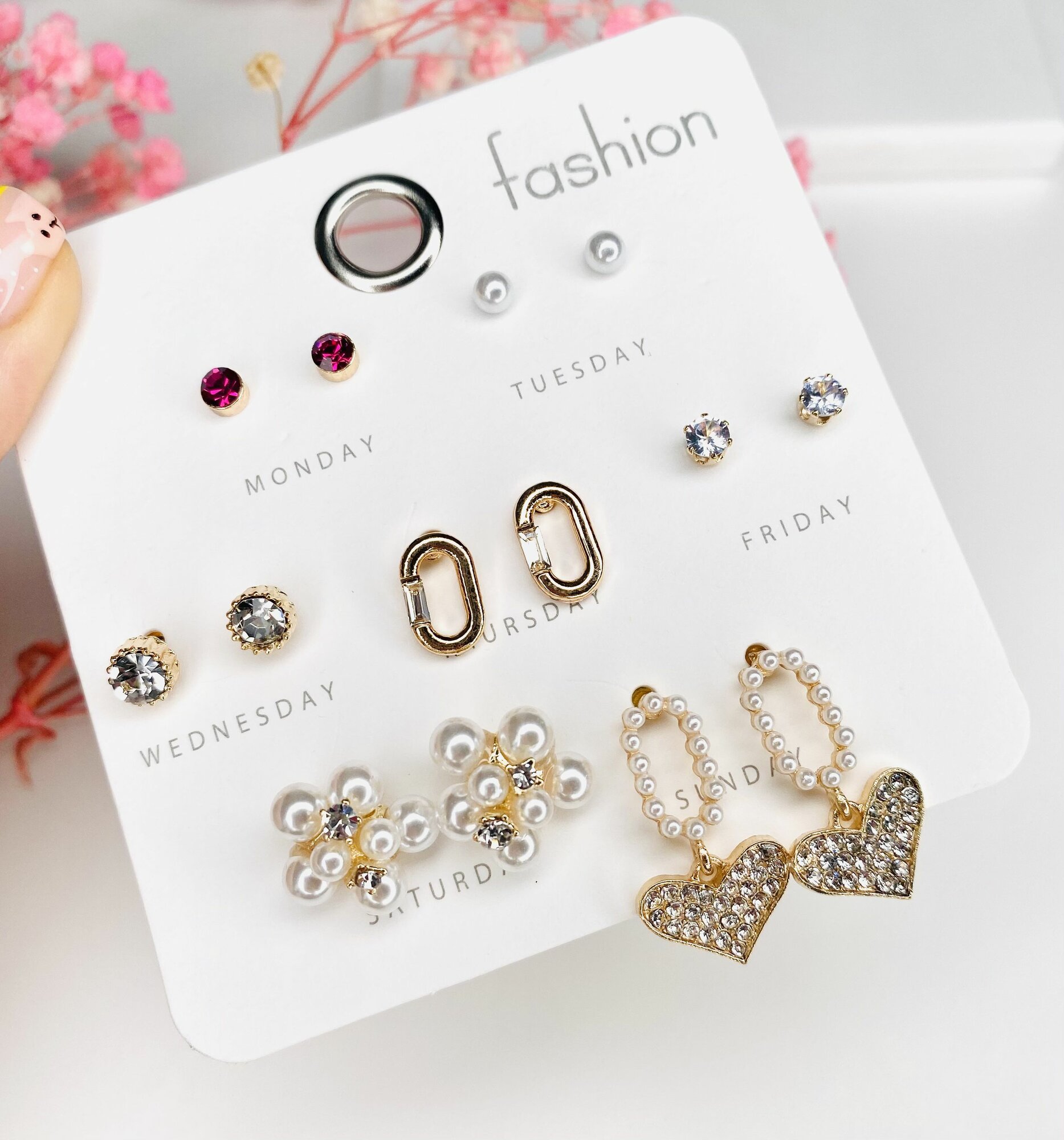 Комплект серег, жемчуг имитация, искусственный камень