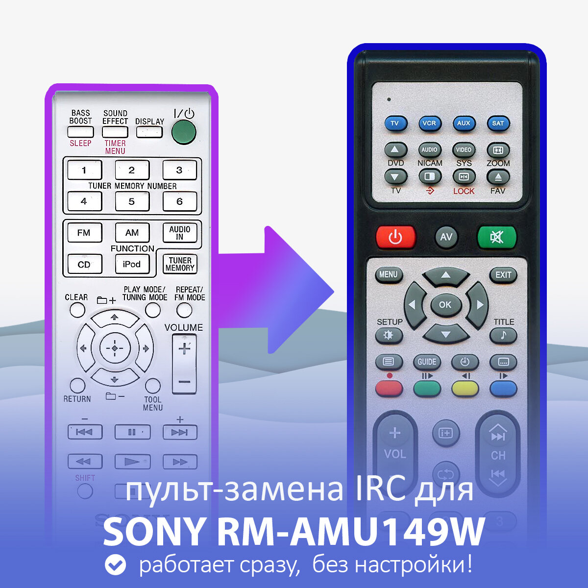 Пульт-замена для SONY RM-AMU149W