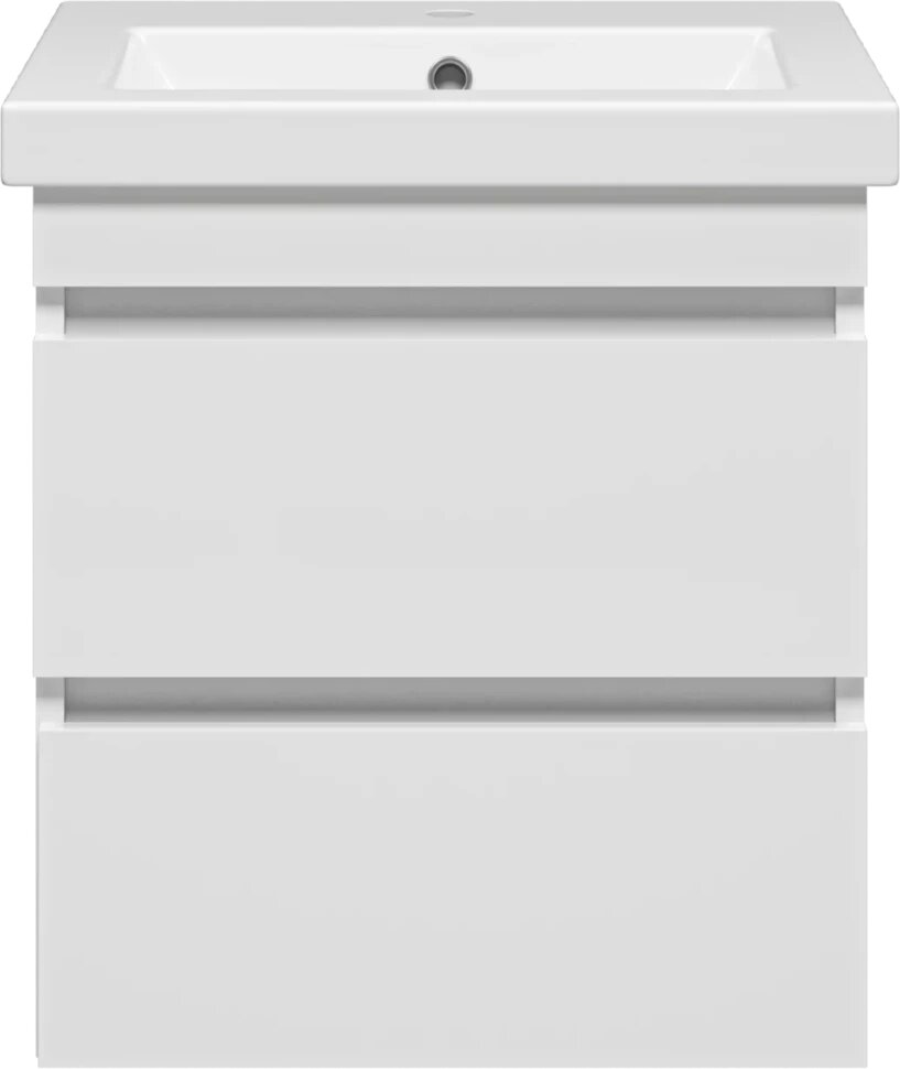 Тумба под раковину Misty Енисей Э-Ени01050-012По2Я 46,6 см, подвесная, белый глянец/белый матовый