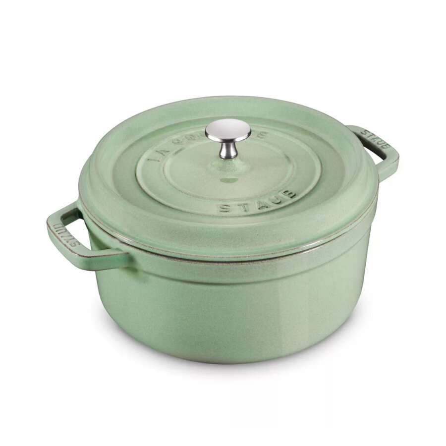 Кокот Staub La Cocotte 26 см 5,25 л, чугун, шалфей, п/к, износостойкая