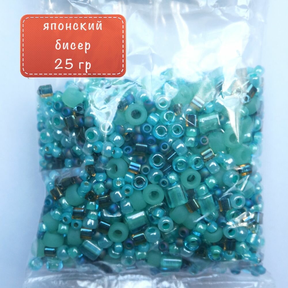Бисер ассорти №3203 зелёный 25 гр "Toho"