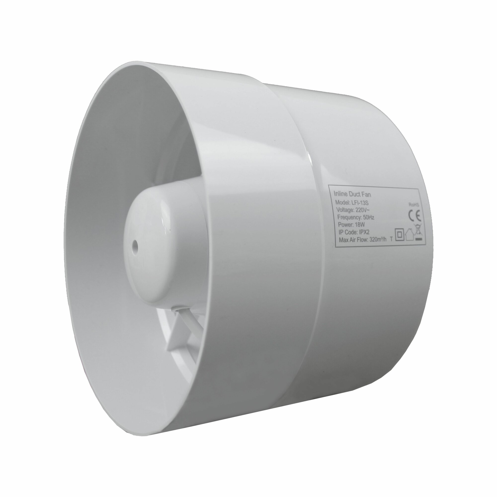 Канальный осевой вентилятор приточно-вытяжной осевой, тихий, диаметр 150 мм (для кухни, ванной, санузла, туалета)