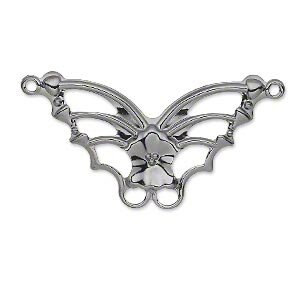 Коннектор, 39х20мм, бабочка, базовый материал - сталь, вороненая сталь, 5 шт.